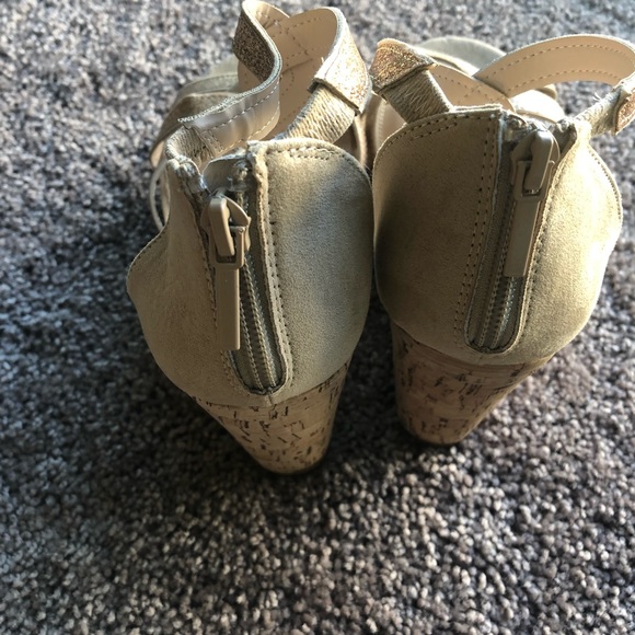 torrid | Shoes | Torrid Gold Platform Wedge Sandals 8w | Poshmark